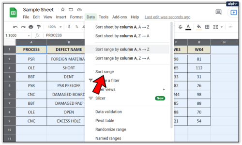 How To Alphabetize Data By Classifying It In Google Sheets